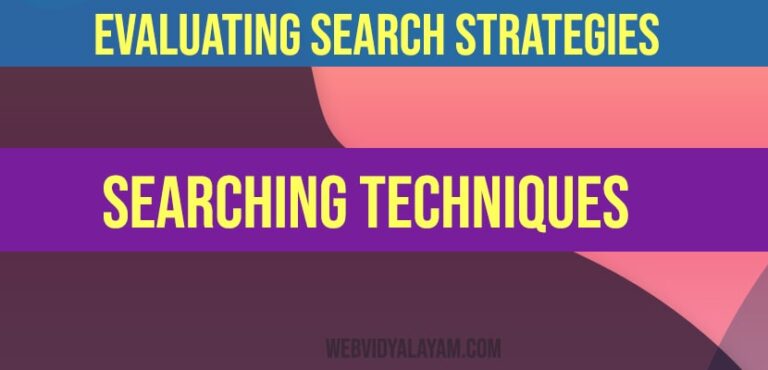 Evaluating Search Strategies - Web Vidyalayam